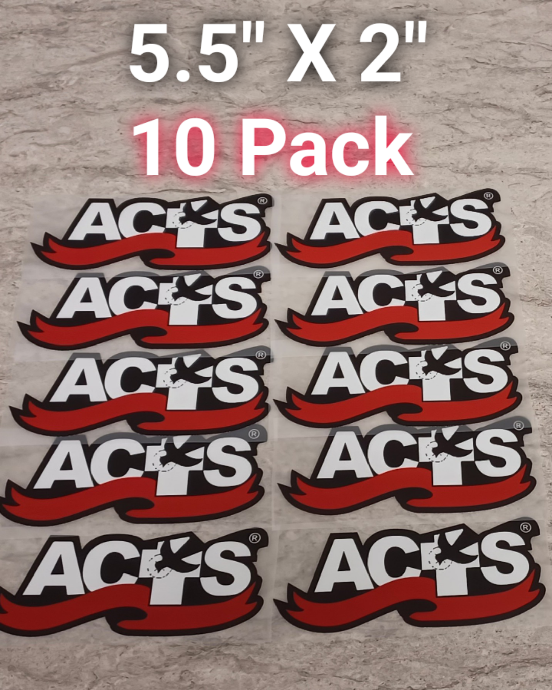 ACTS Ribbon Logo Transfer 5.5" X 2" 10 PACK – ACTS Store