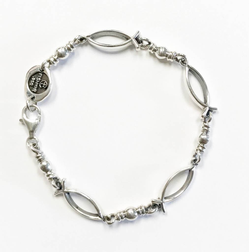Ichthus Link Sterling Silver Bracelet 7" – ACTS Store